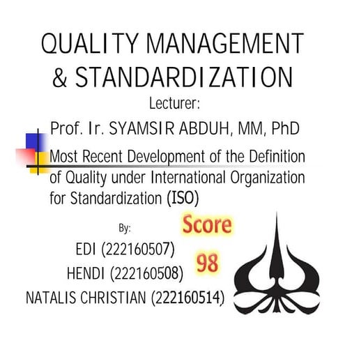 Most Recent Development of Definition of Quality | PDF