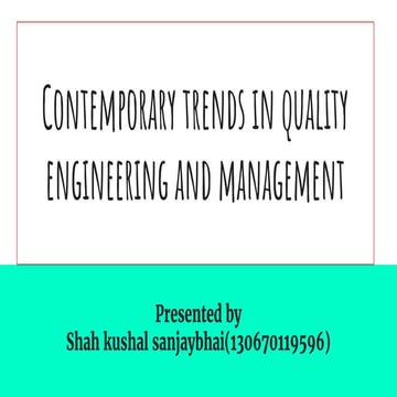 Quality engineering and management | PDF
