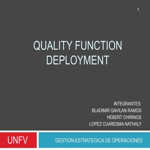 Quality function deployment | PPTX