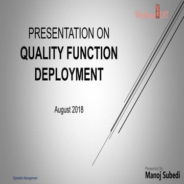 Quality Function Deployment Ppt 