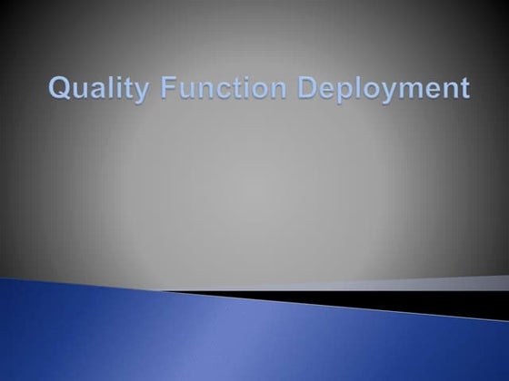 Qfd | PDF | Business | Business and Finance