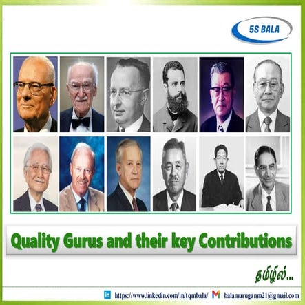 Quality Gurus and their key Contributions | PDF