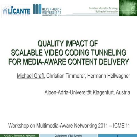 Quality Impact Of Scalable Video Coding Tunneling For Media Aware Content Delivery Ppt