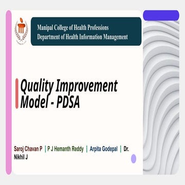 Quality Improvement Model - PDSA / PDCA.pptx