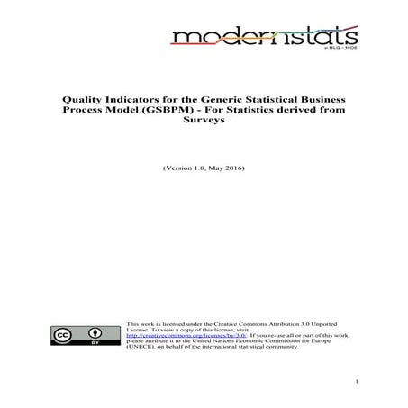 Quality indicators for the generic statistical business process model ...