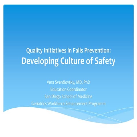 Quality Initiatives in Falls Prevention: Developing Culture of Safety ...