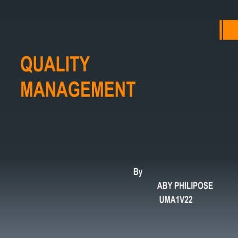 Quality management | PPTX