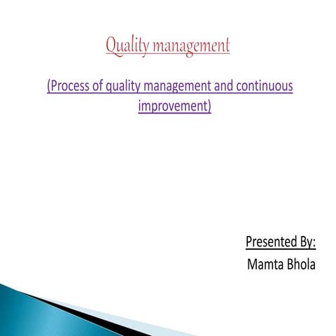 Quality management | PPT