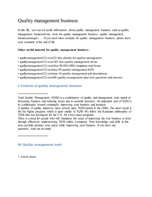 Quality management posters | DOCX