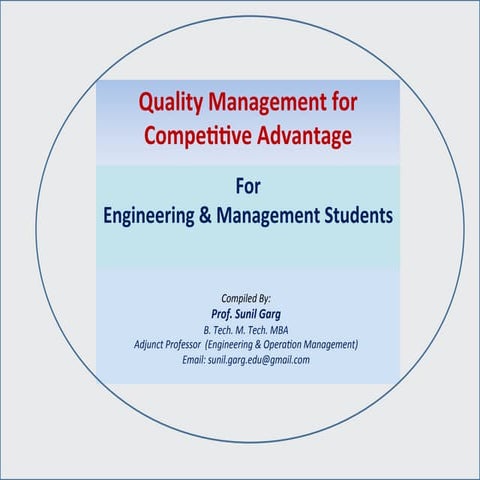 Quality Management for Competitive Advantage | PDF