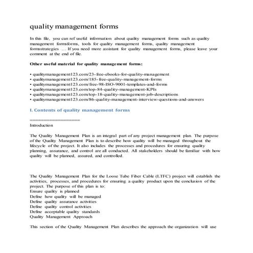 Quality management forms | DOCX