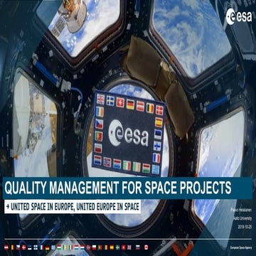 Quality Management for Space Projects - Space Talk | PDF
