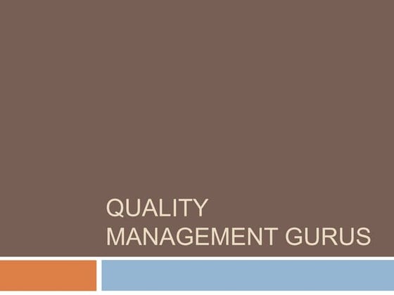 Quality gurus and their contribution to TQM | DOCX | Manufacturing ...