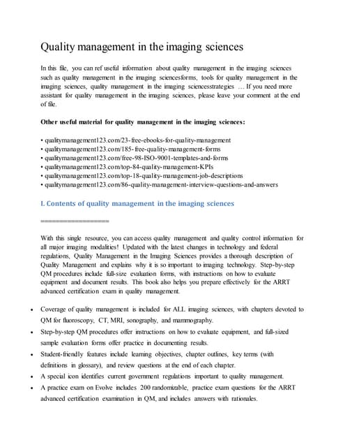 Example of quality management system | DOCX | Business | Business and ...