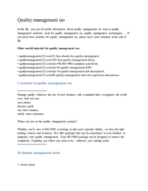 Iso 9001 for dummies | DOCX