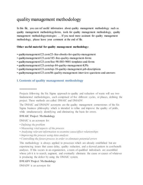 Quality management system procedures | PDF