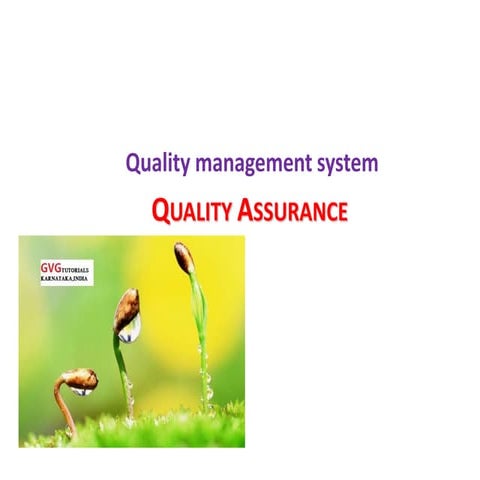 Quality management system_Quality Assurance | PPTX