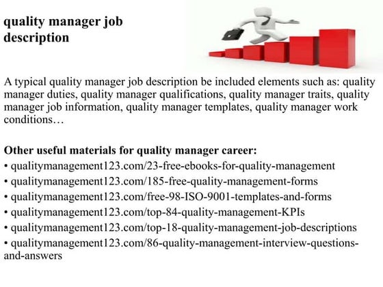 Quality supervisor job description | PPTX | Resume Writing and Advice ...
