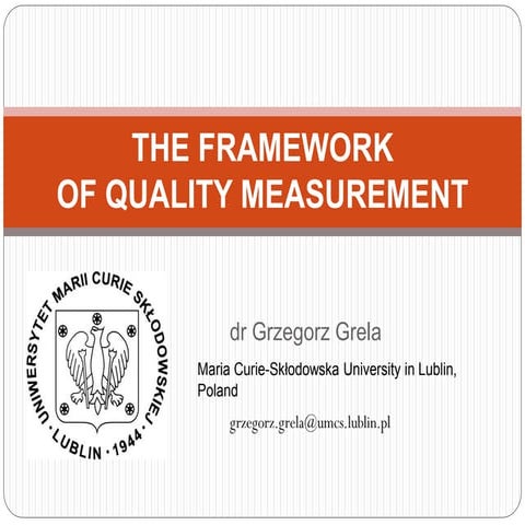 Quality measurement - How to measure the quality of any object? | PPT
