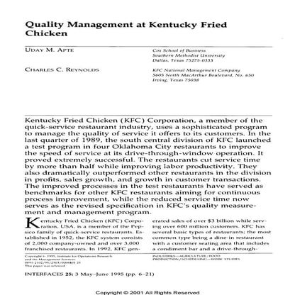 Quality mgmtkfc | PDF
