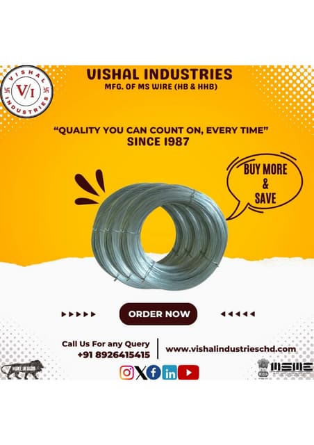 Uses of MS Wire (HB wire and HHB wire) by Vishal Industries | PDF