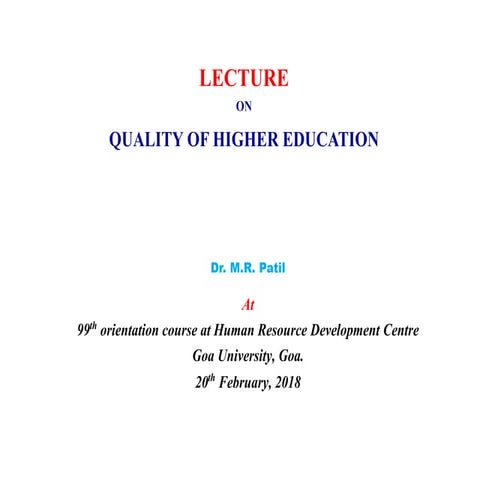 Quality of Higher Education | PPTX