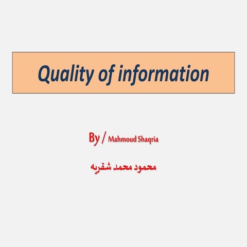 Quality of information | PPTX