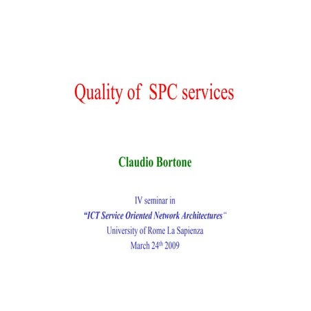 Quality Of Spc Services | PPT