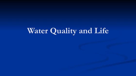 Water quality assessment | PPTX | Chemistry | Science