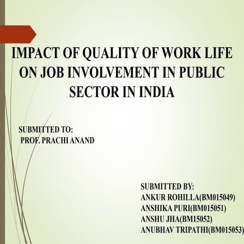 Quality of worklife of hr | PPTX