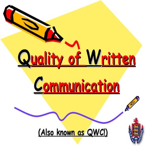 Quality of written communication display | PPT