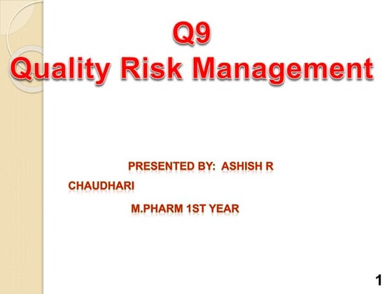 Quality Risk Management | PPT