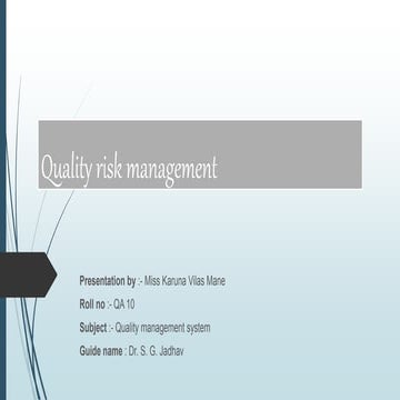 Quality risk management | PPTX