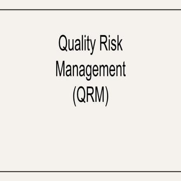 Quality Risk Management | PPTX