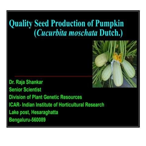 Quality seed production | PPT