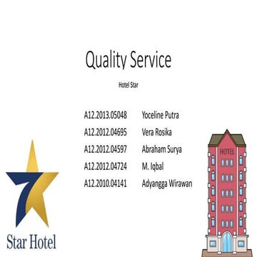 Service Quality di Hotel Star | PPTX