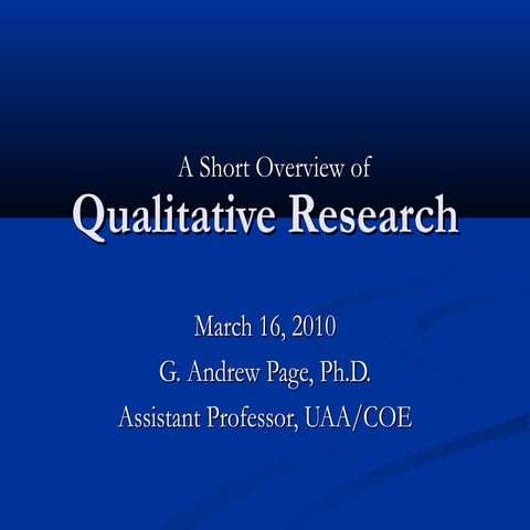 Qualitative Research Overview | PPT