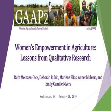 Women’s empowerment in agriculture: Lessons from qualitative research | PPT