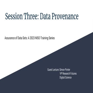 Porter "Data Provenance" | PPT