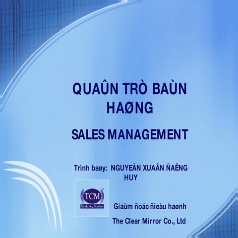 Quan Tri Ban Hang In V Nese991 | PPT