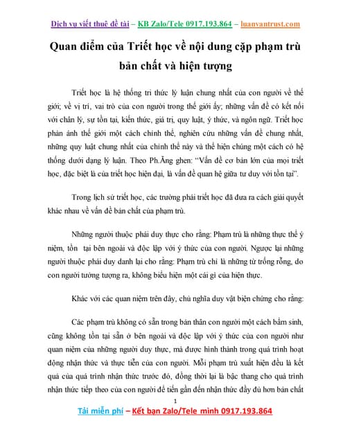 Các cặp phạm trù (Mác Lenin) | PPTX