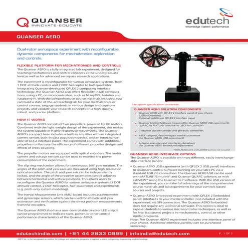 Quanser Aero Product | PDF
