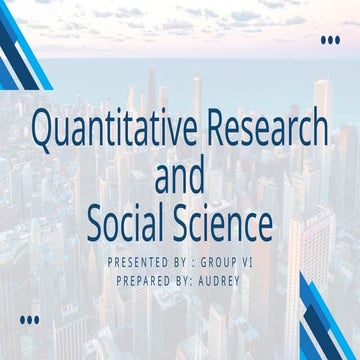 Quantitative research and socially social science | PPTX