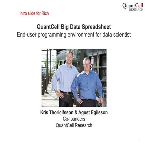 QuantCell Research - The Big Data Spreadsheet | PPTX | Cloud Computing ...