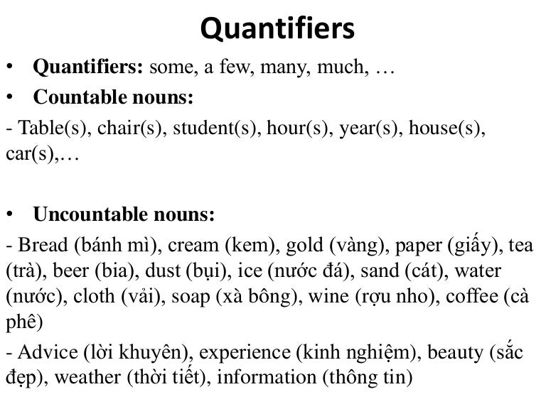 Quantifiers Examples