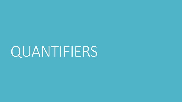 Quantifiers in English. | DOCX