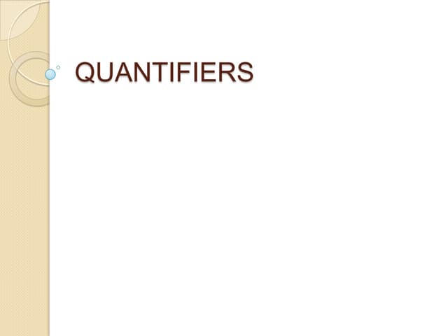 Quantifiers in English. | DOCX