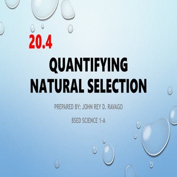 Quantifying natural selection | PPT