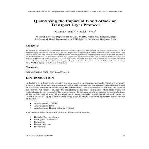 Quantifying the impact of flood attack on | PDF