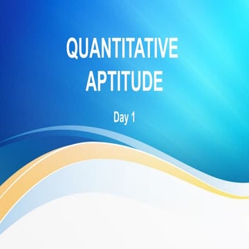 QUANTITATIVE.pptx aptitude quantitative pptx | PPTX